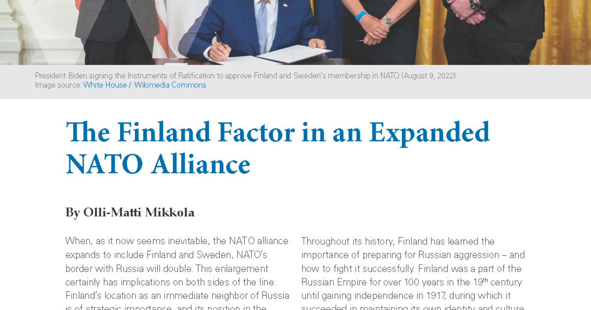 Kennan Cable No. 80: The Finland Factor in an Expanded NATO Alliance | Wilson Center